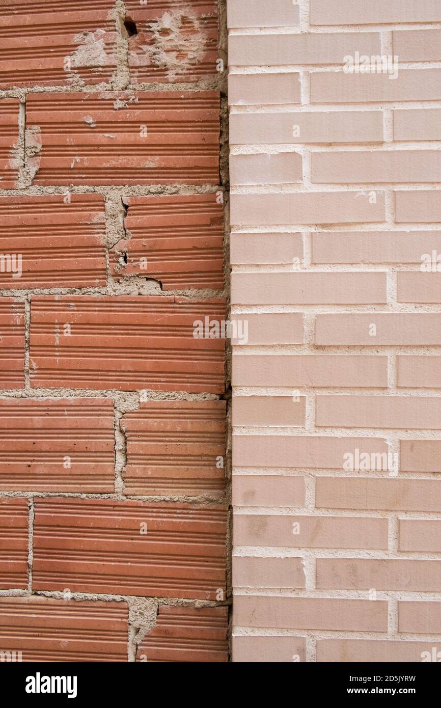 Full frame take of an unfinished and weathered brick wall Stock Photo ...