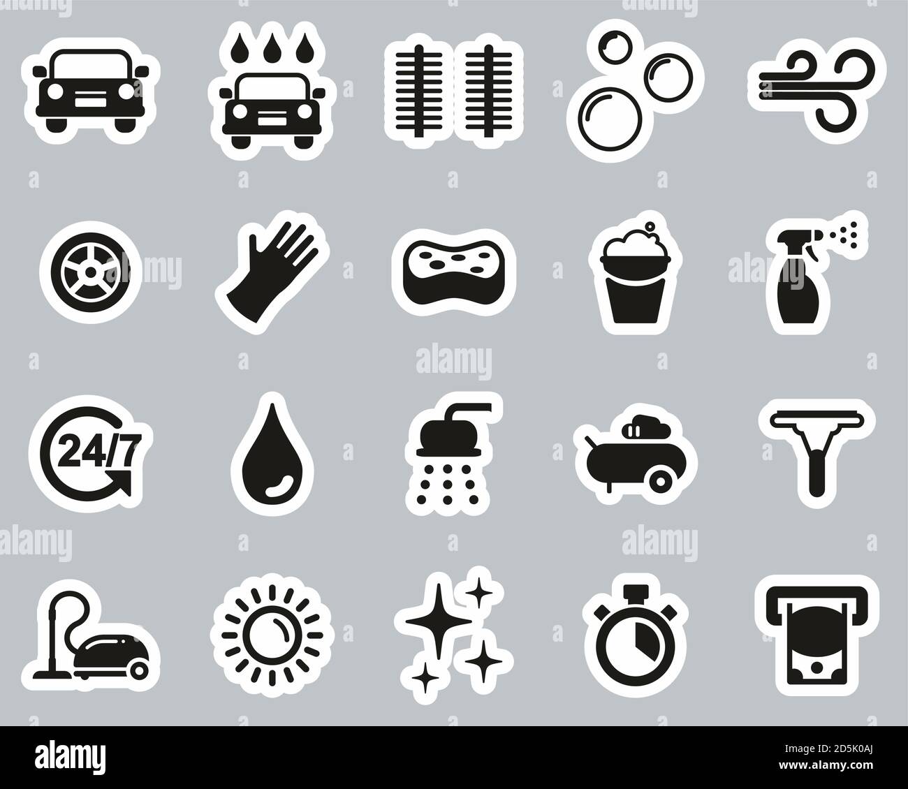 Car wash icons black white hi-res stock photography and images - Alamy