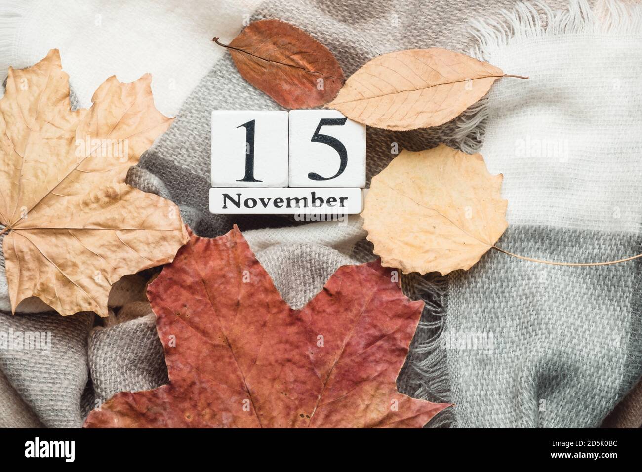 fifteenth day of autumn month calendar November Stock Photo - Alamy