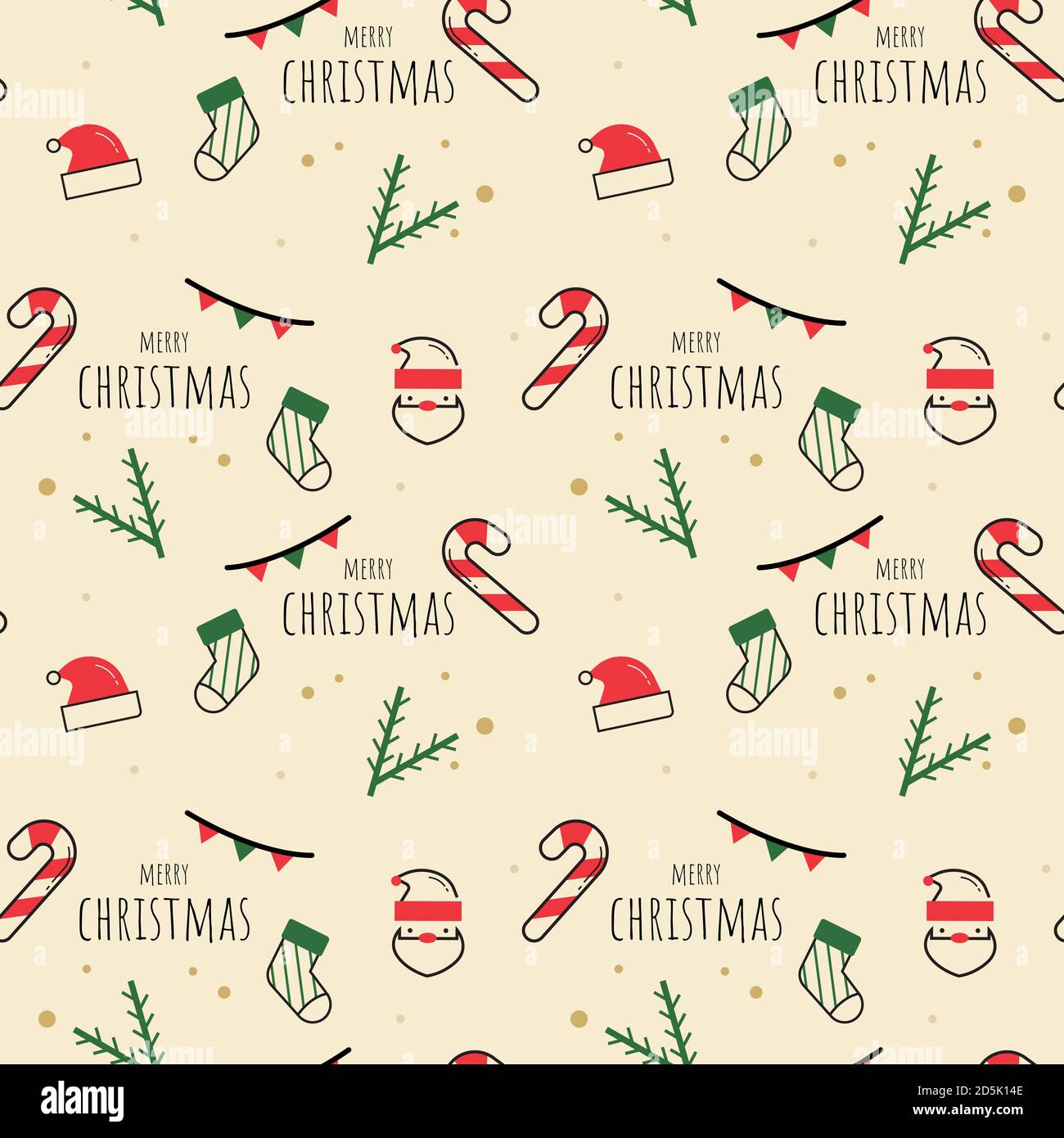 Christmas decorative icon random pattern on beige background for gift ...