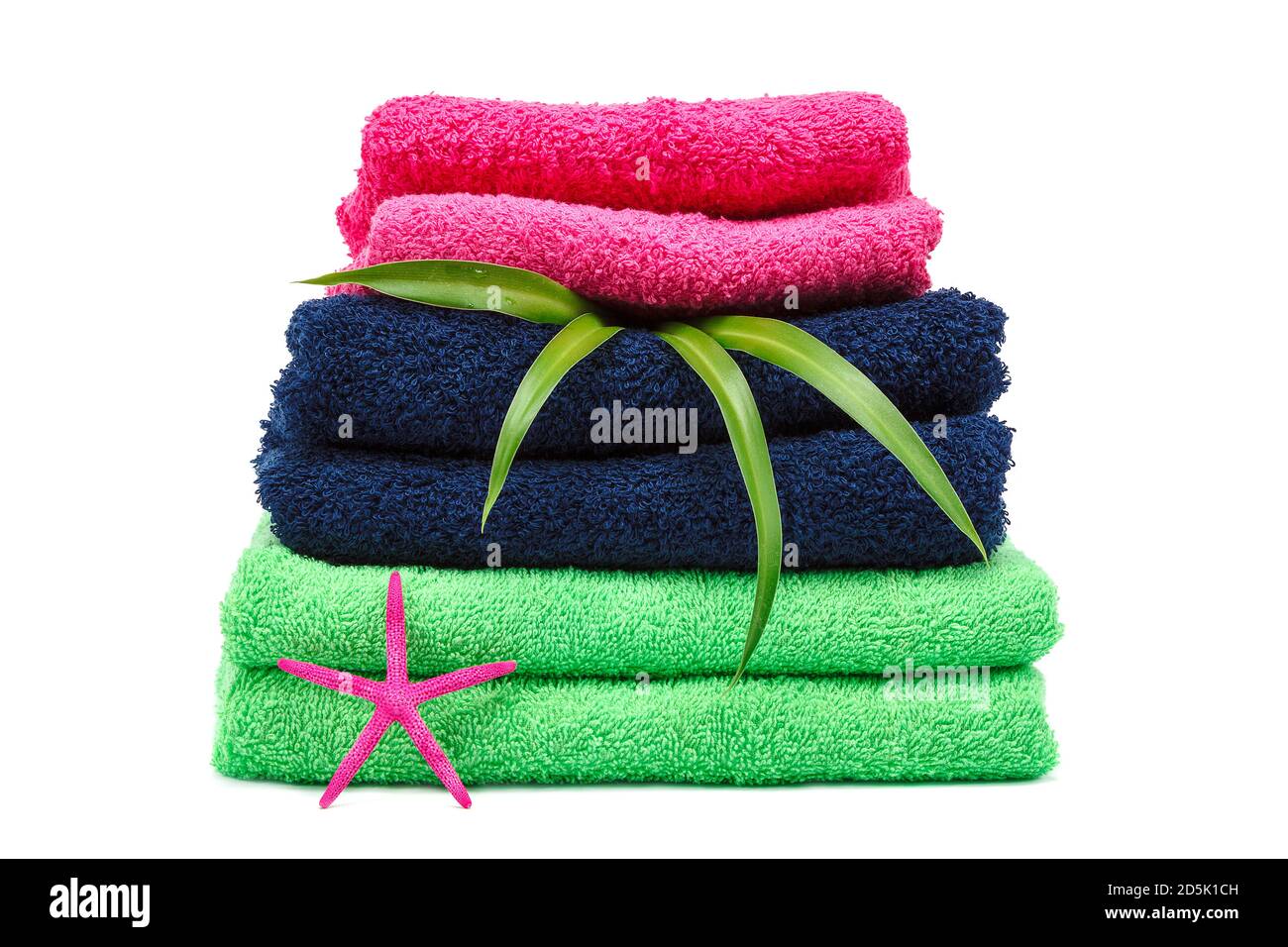 Stack of fresh bath towels isolated on white background Stock Photo - Alamy
