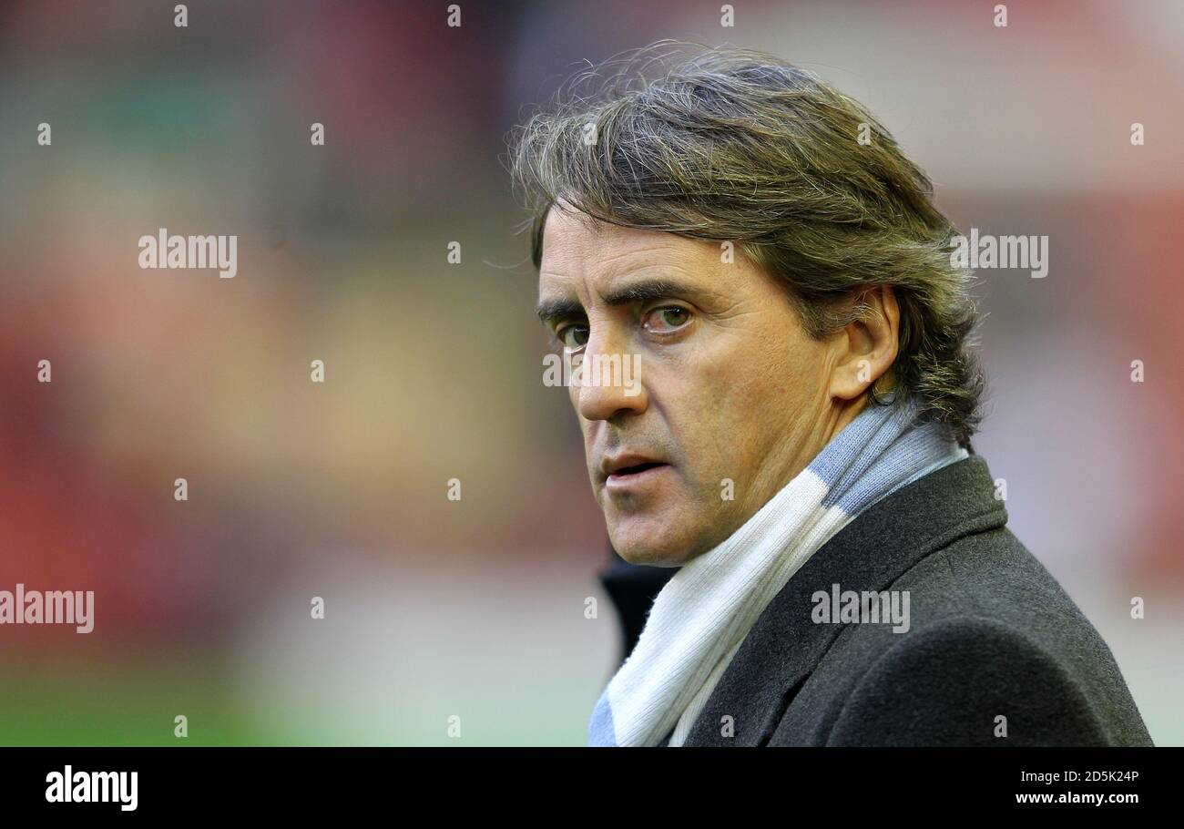 Manchester City manager Roberto Mancini Stock Photo - Alamy