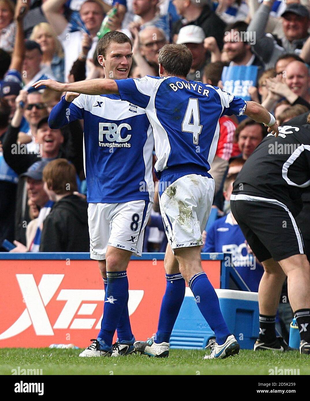Birmingham City's Craig Gardner (left) celebrates with his team-mate ...