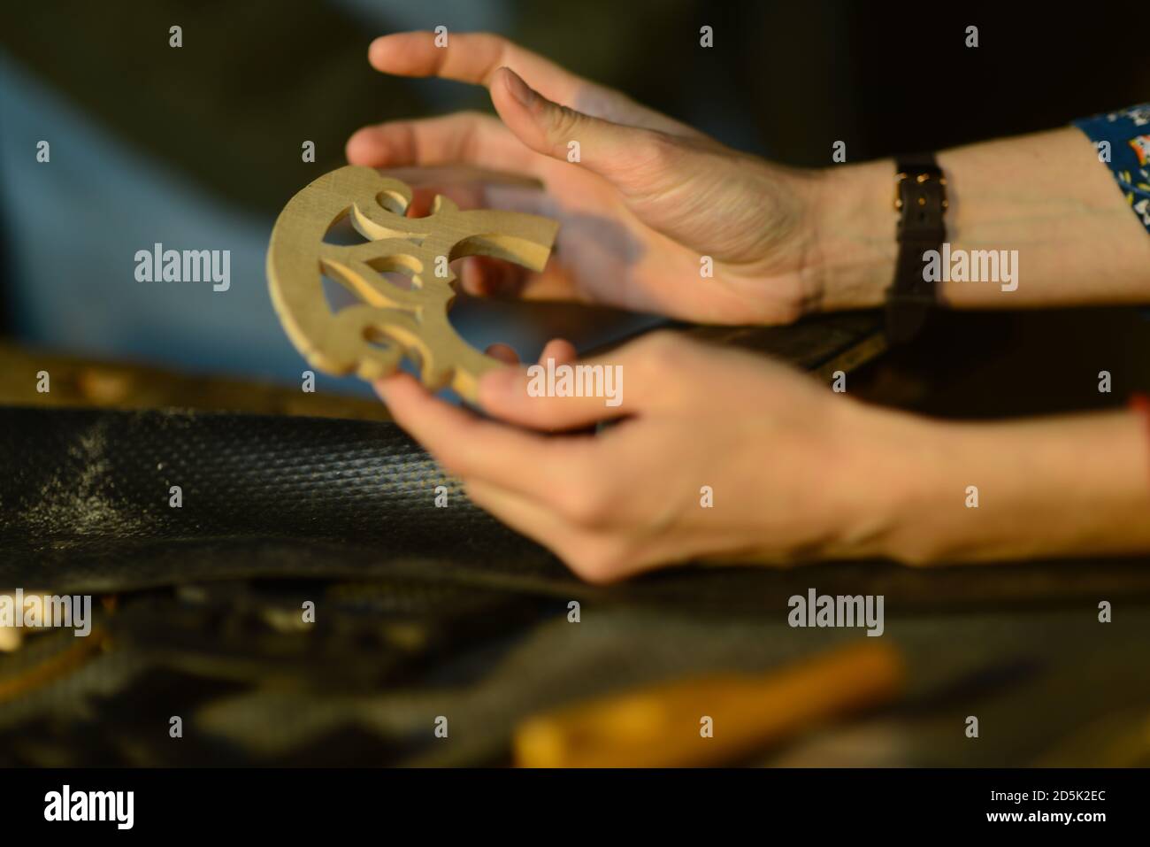 Violin maker at work in his workshop and bench Stock Photo - Alamy
