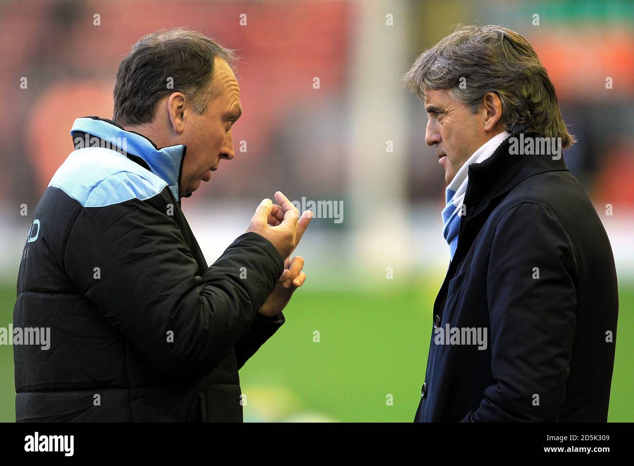 Roberto Mancini, Manchester City manager and David Platt, first team ...