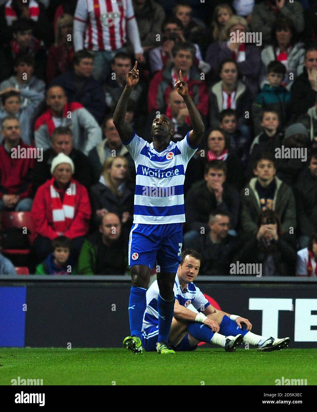 Reading's Jason Roberts celebrates scoring the opening goal Stock Photo ...