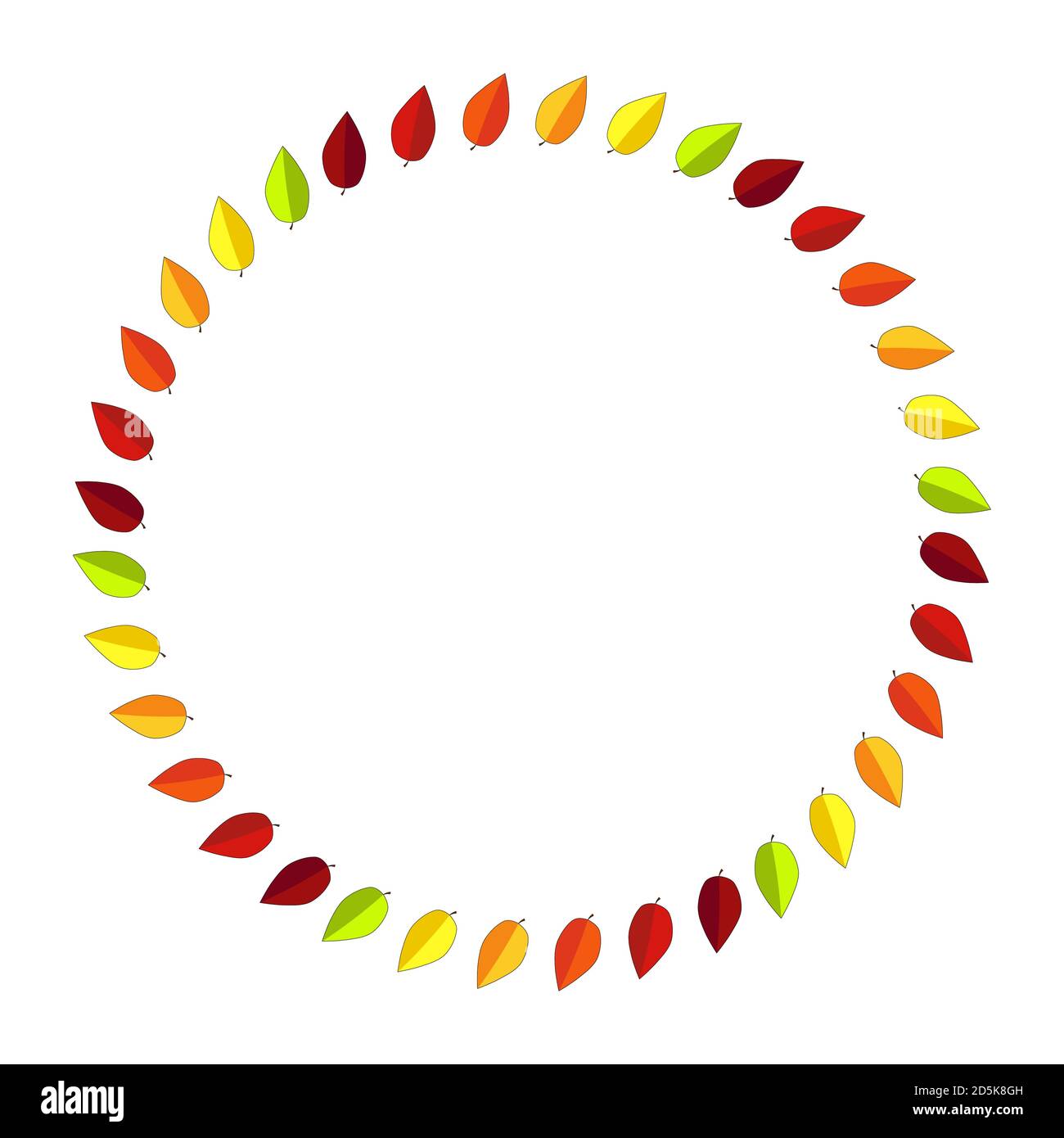 Circular frame with autumn leaves for seasonal invitation. Autumnal ...