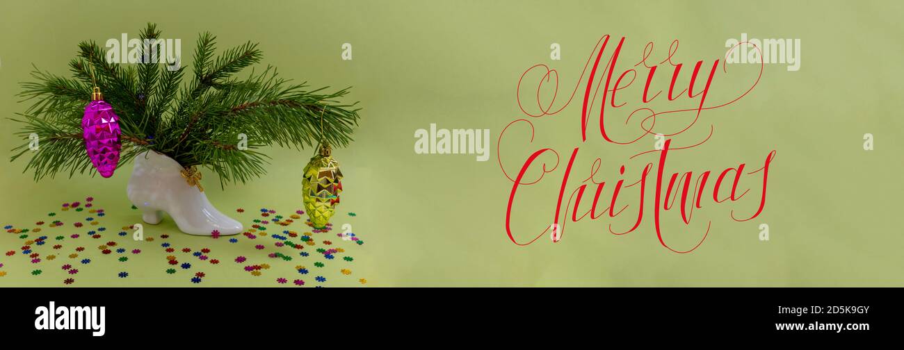 Merry Christmas and happy new year. Card, banner, flat lay, flyer ...