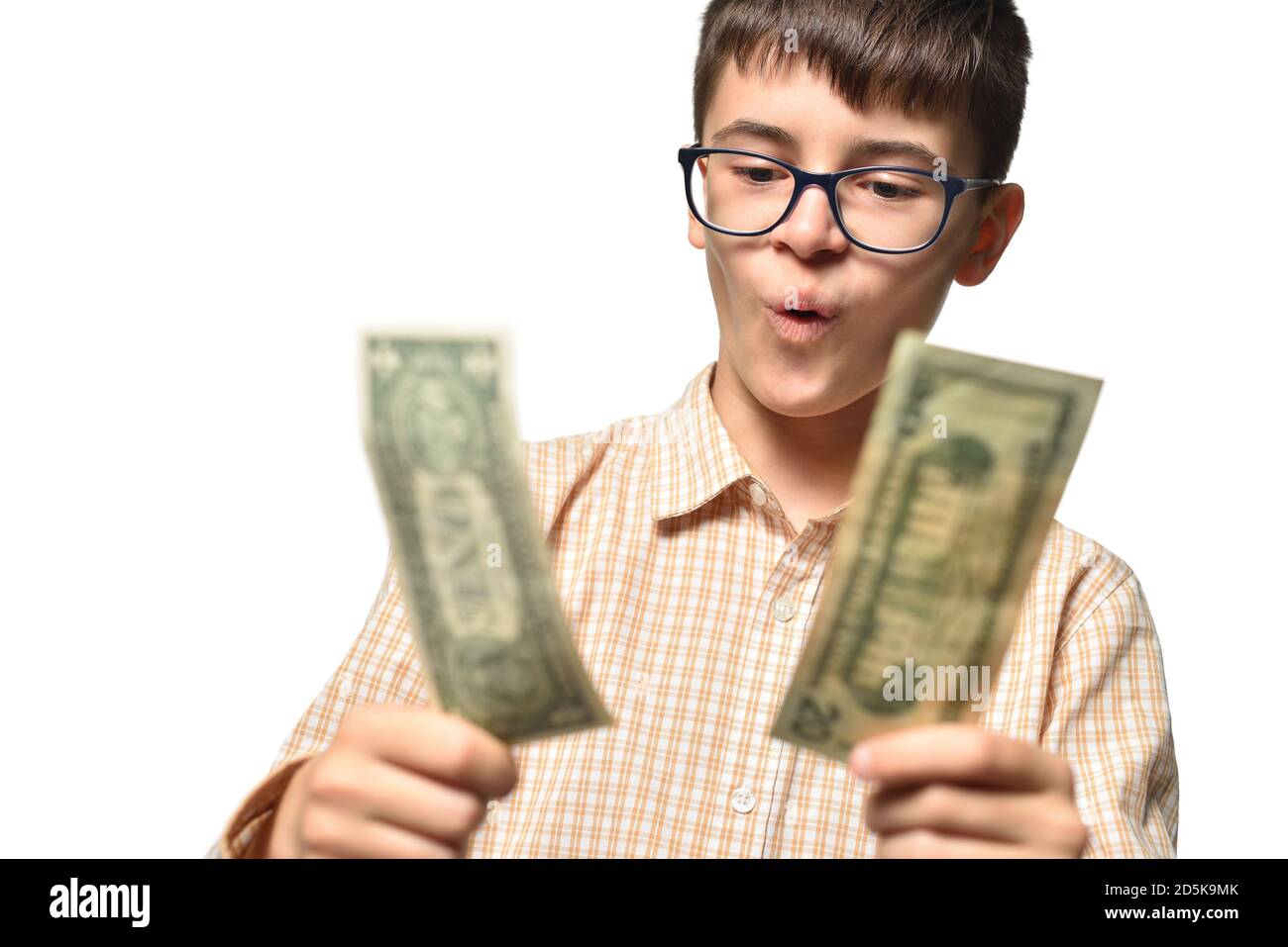 Child holding one dollar bill hi-res stock photography and images - Alamy