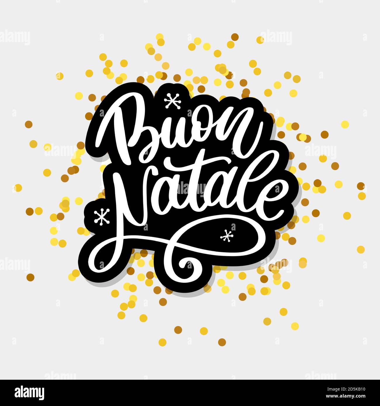 Buon Natale. Merry Christmas Calligraphy Template in Italian. Greeting ...