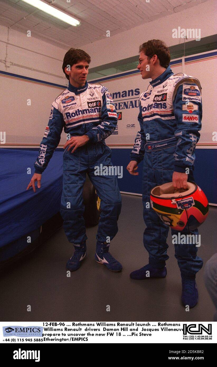 Rothmans Williams Renault drivers Damon Hill (left) and Jacques ...