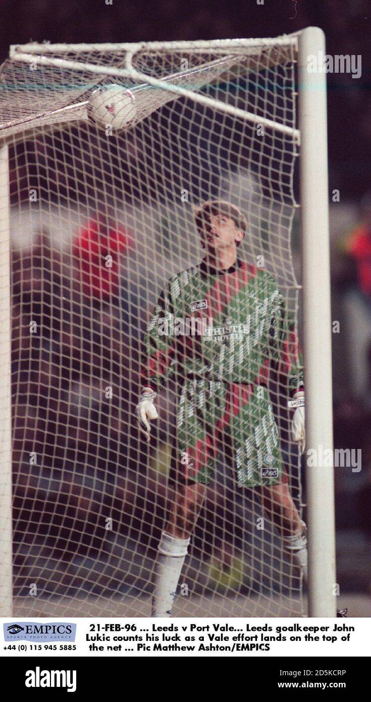 Leeds goalkeeper, John lukic counts his luck as a Vale effort lands on ...
