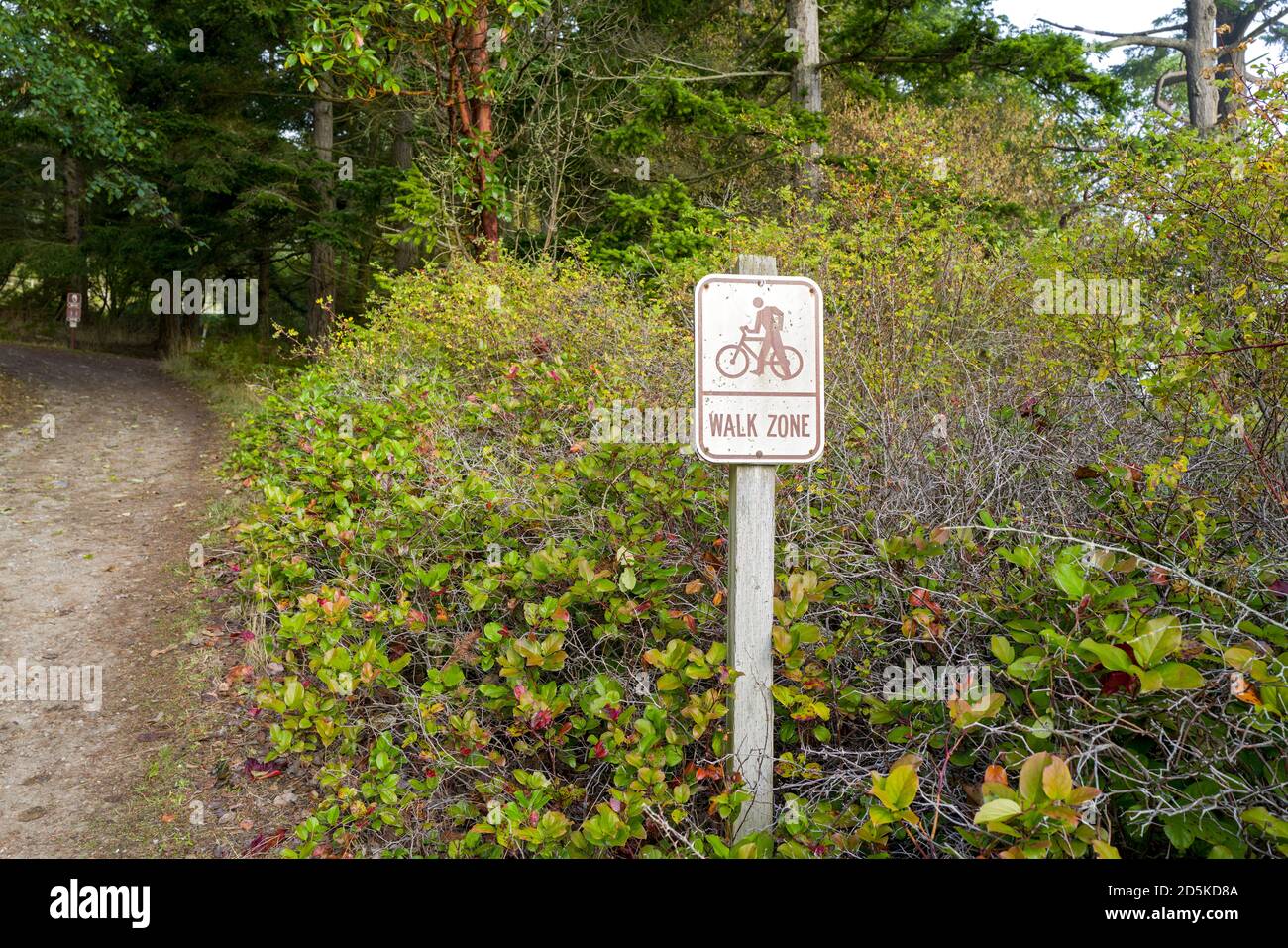 A sign designates the Walk Zone in Spencer Spit State Park on Lopez ...