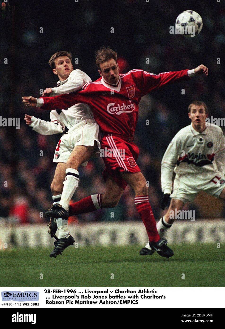 28-FEB-1996 ... Liverpool v Charlton Athletic ... Liverpool's Rob Jones ...