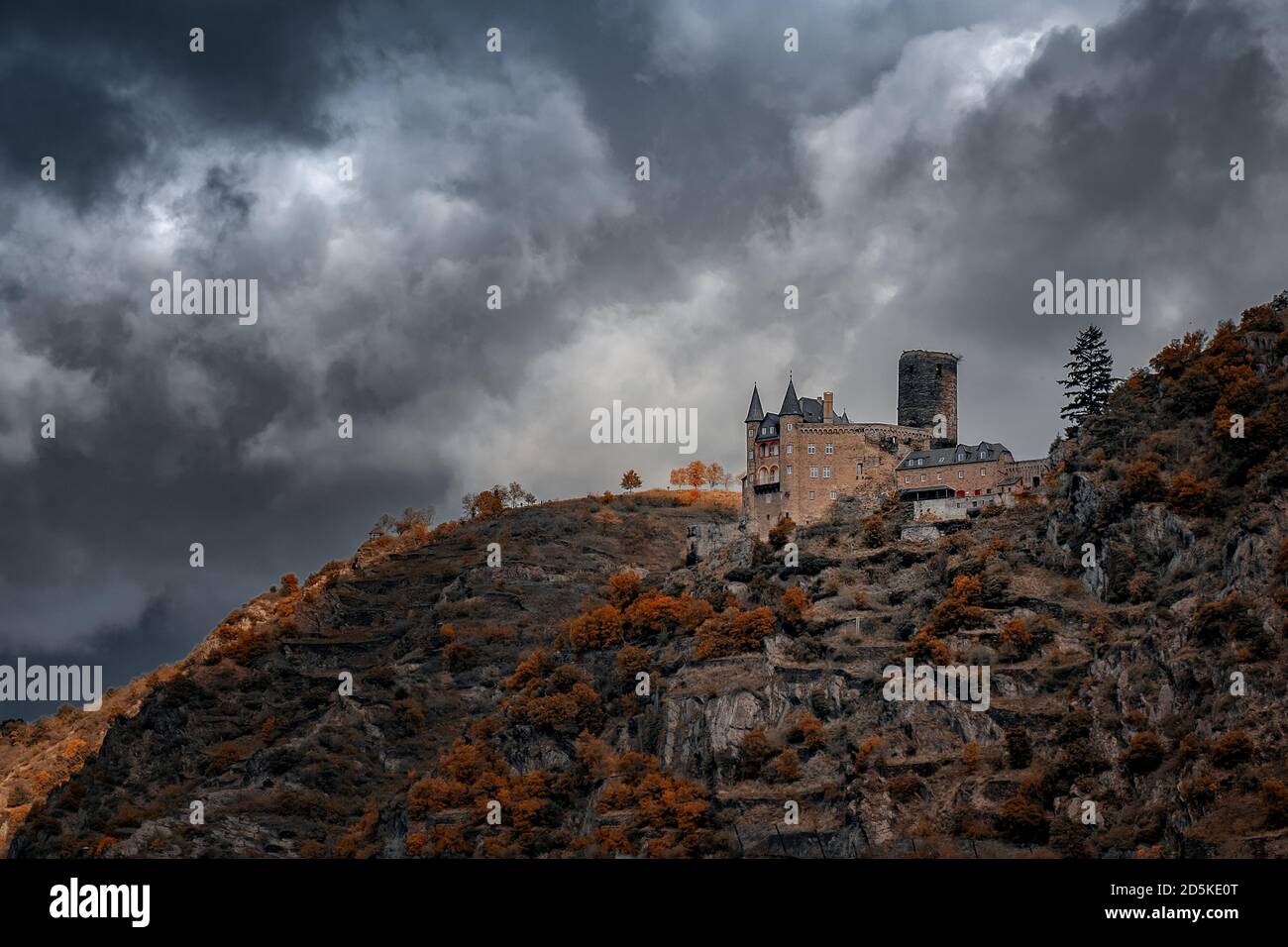castle on a mountain Stock Photo - Alamy