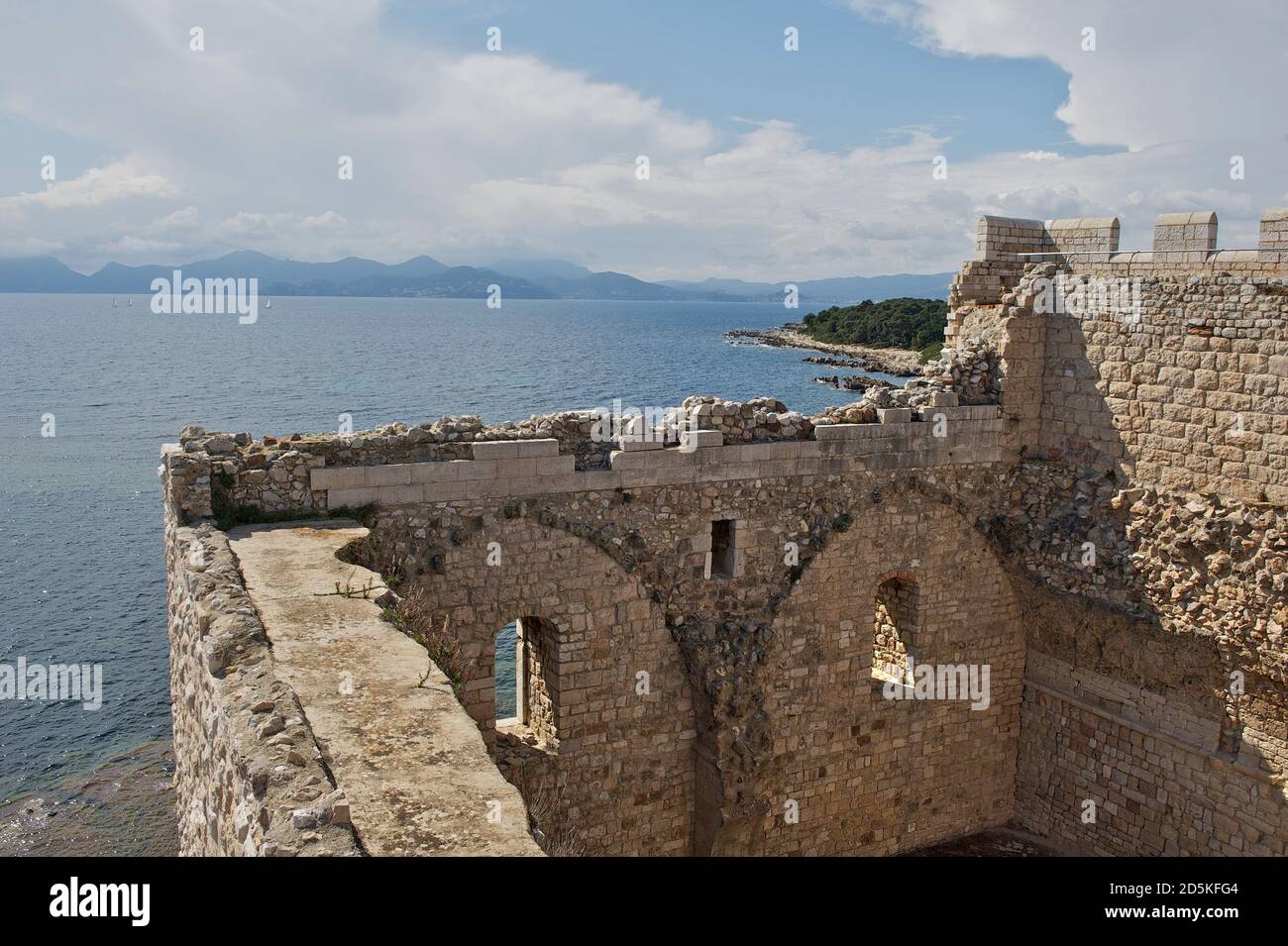 "Ile Saint-Honorat" island, in the Lerins Islands. The fortified ...