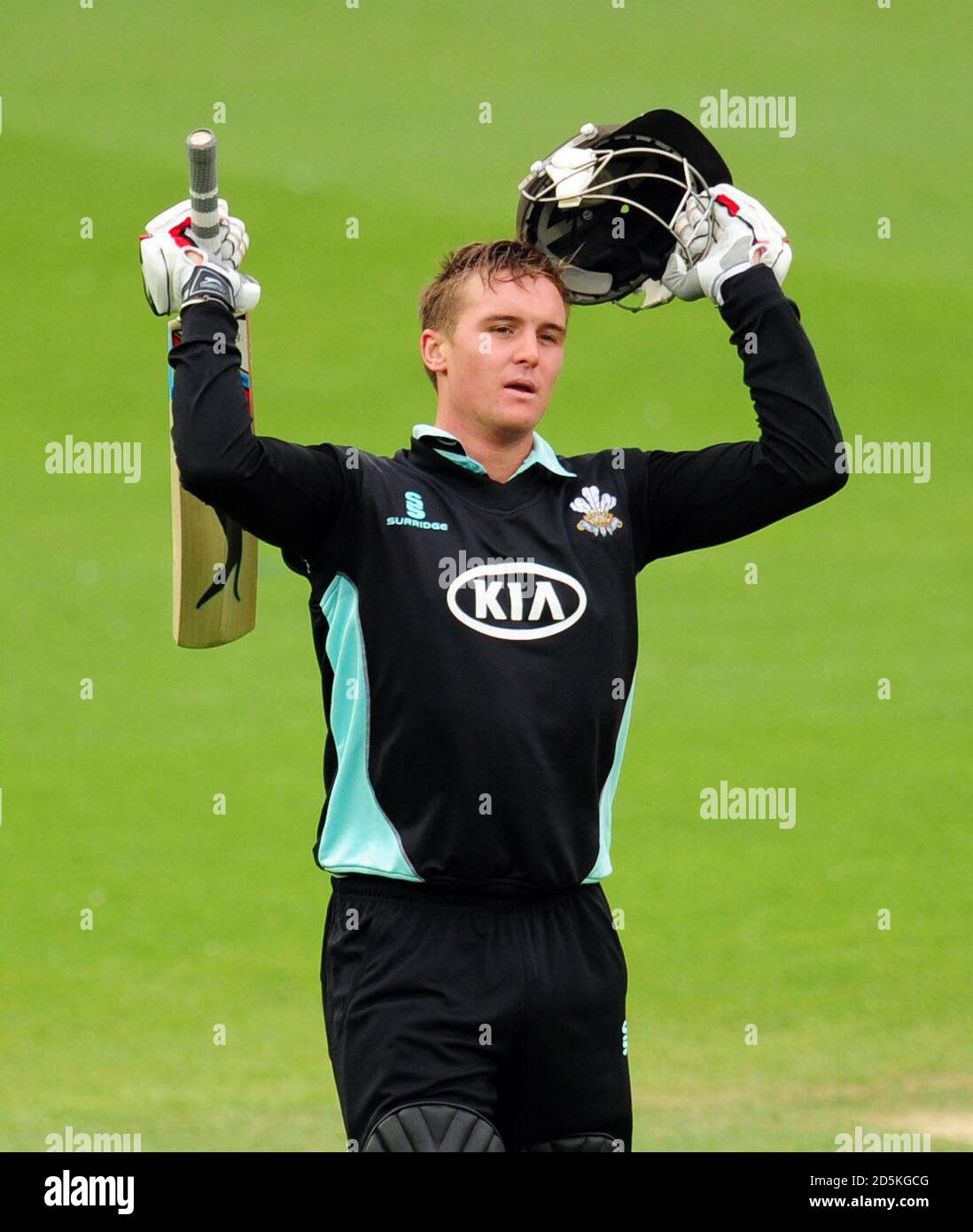 Surrey's Jason Roy celebrates his century Stock Photo - Alamy