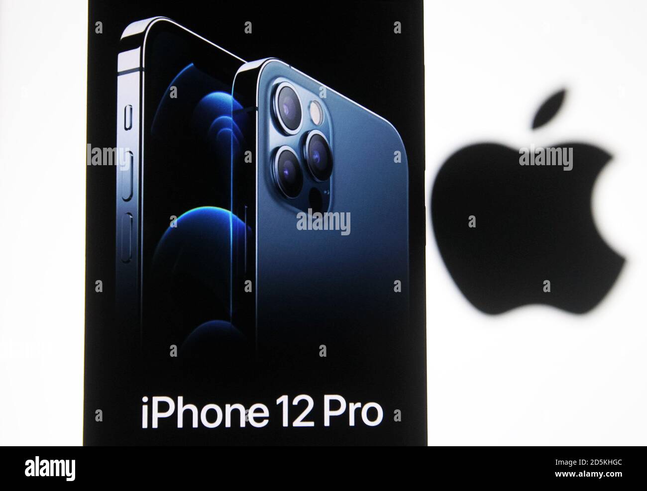 In this photo illustration the New iPhone12 Pro seen displayed on a ...