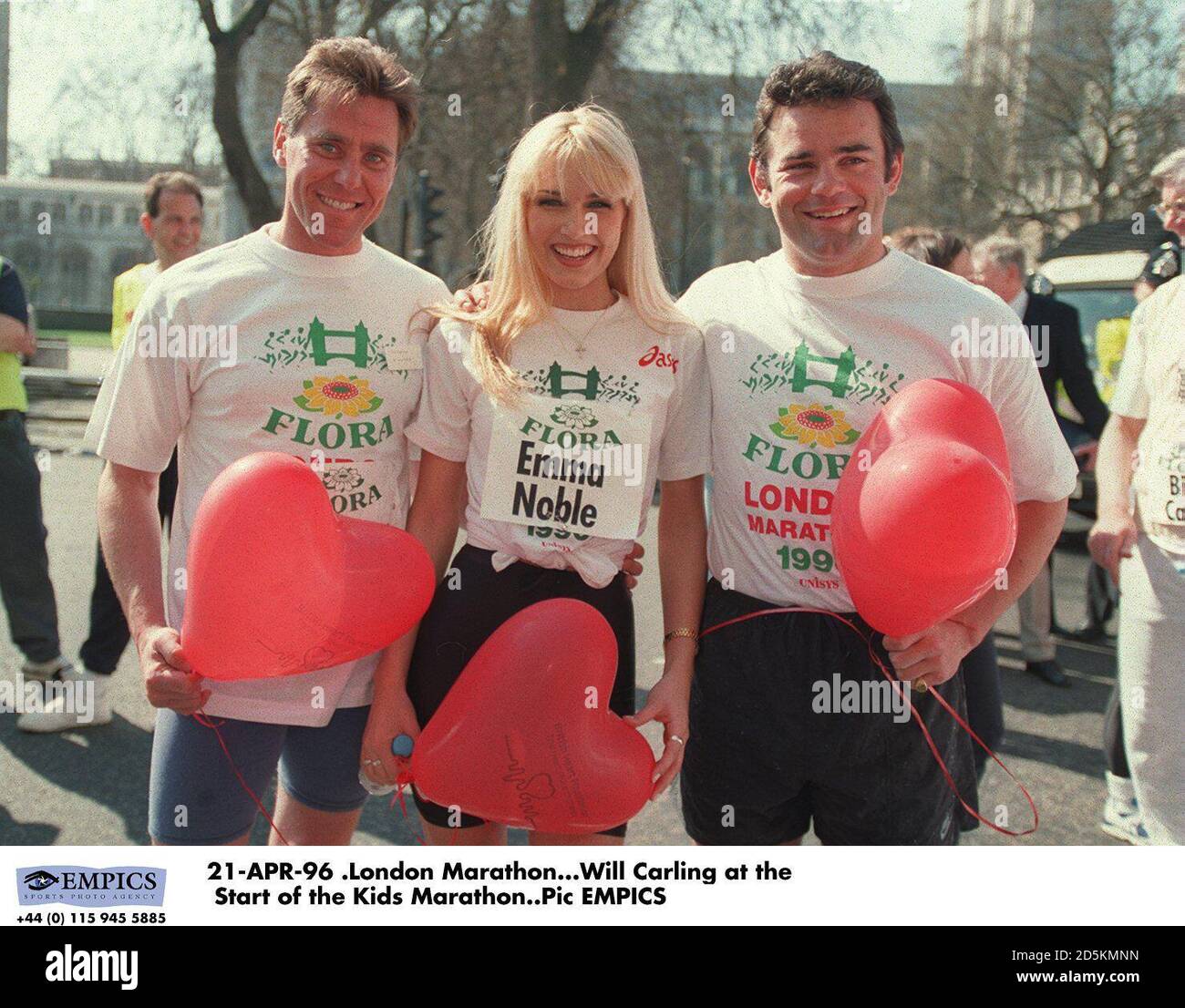 21-APR-96. Flora London Marathon. Will Carling and Emma Noble at the ...