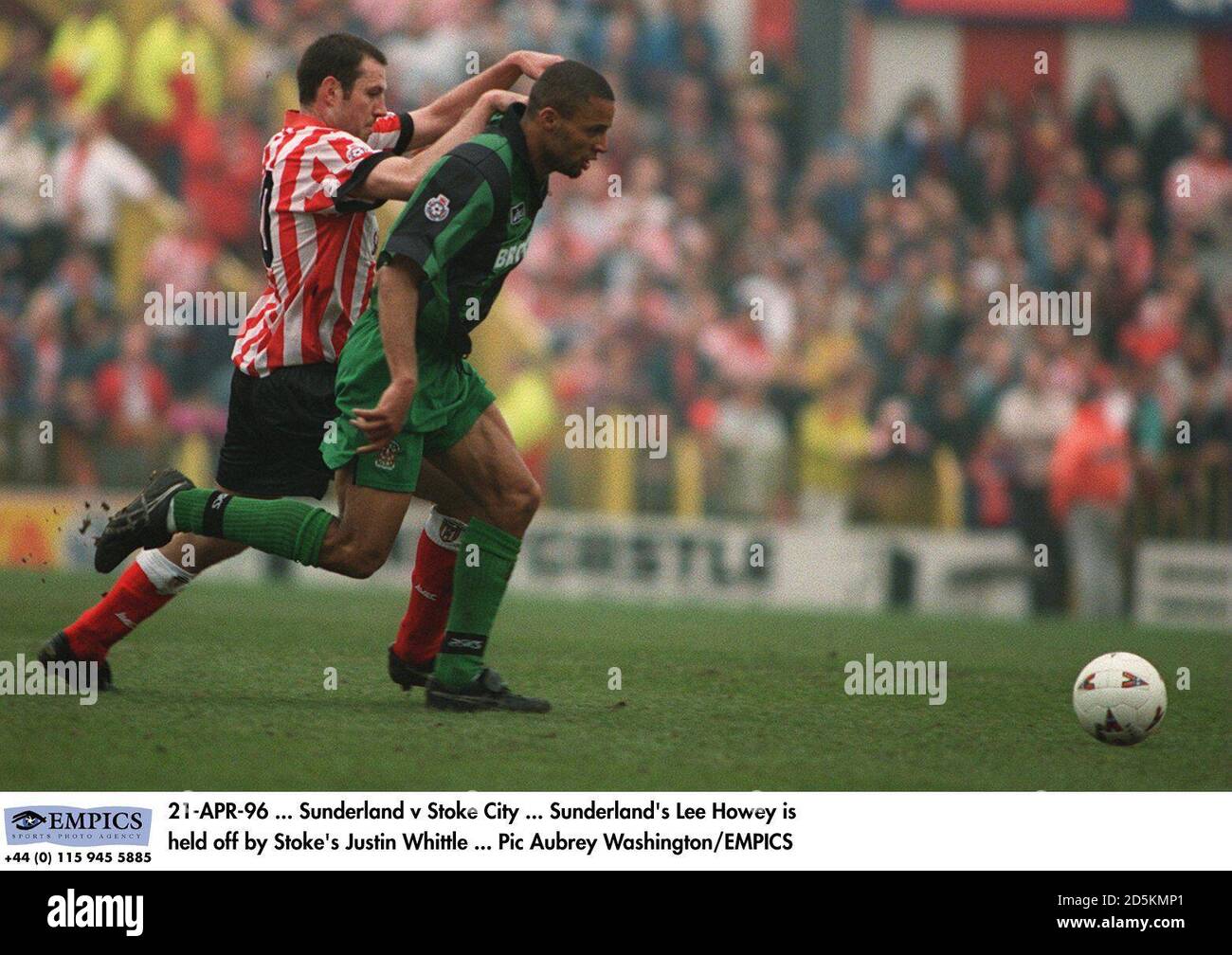 21-APR-96 ... Sunderland v Stoke City ... Sunderland's Lee Howey (left ...