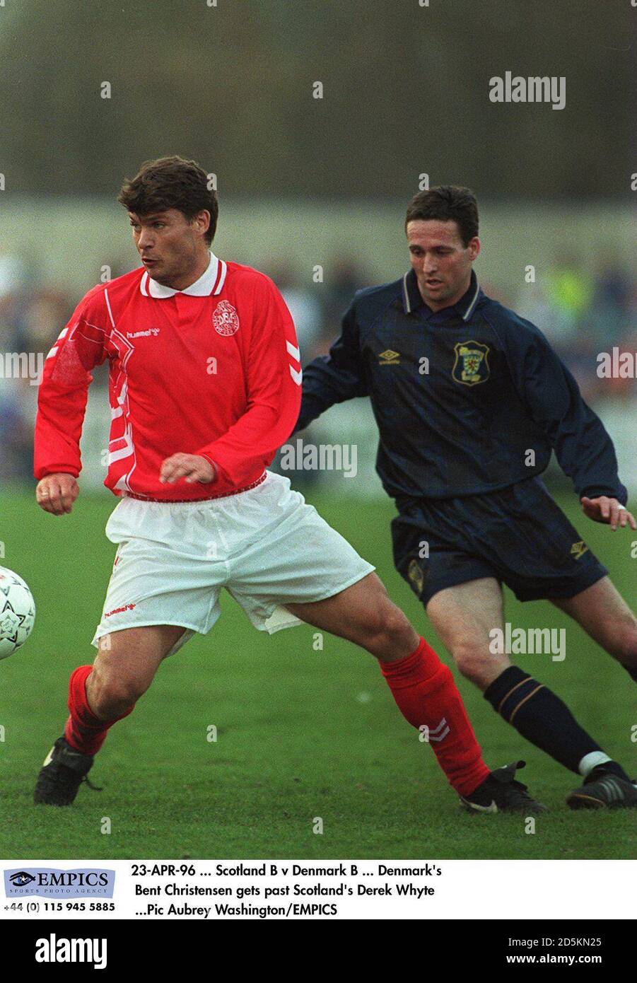 23-APR-96 ... Scotland B v Denmark B ... Denmark's Bent Christensen ...