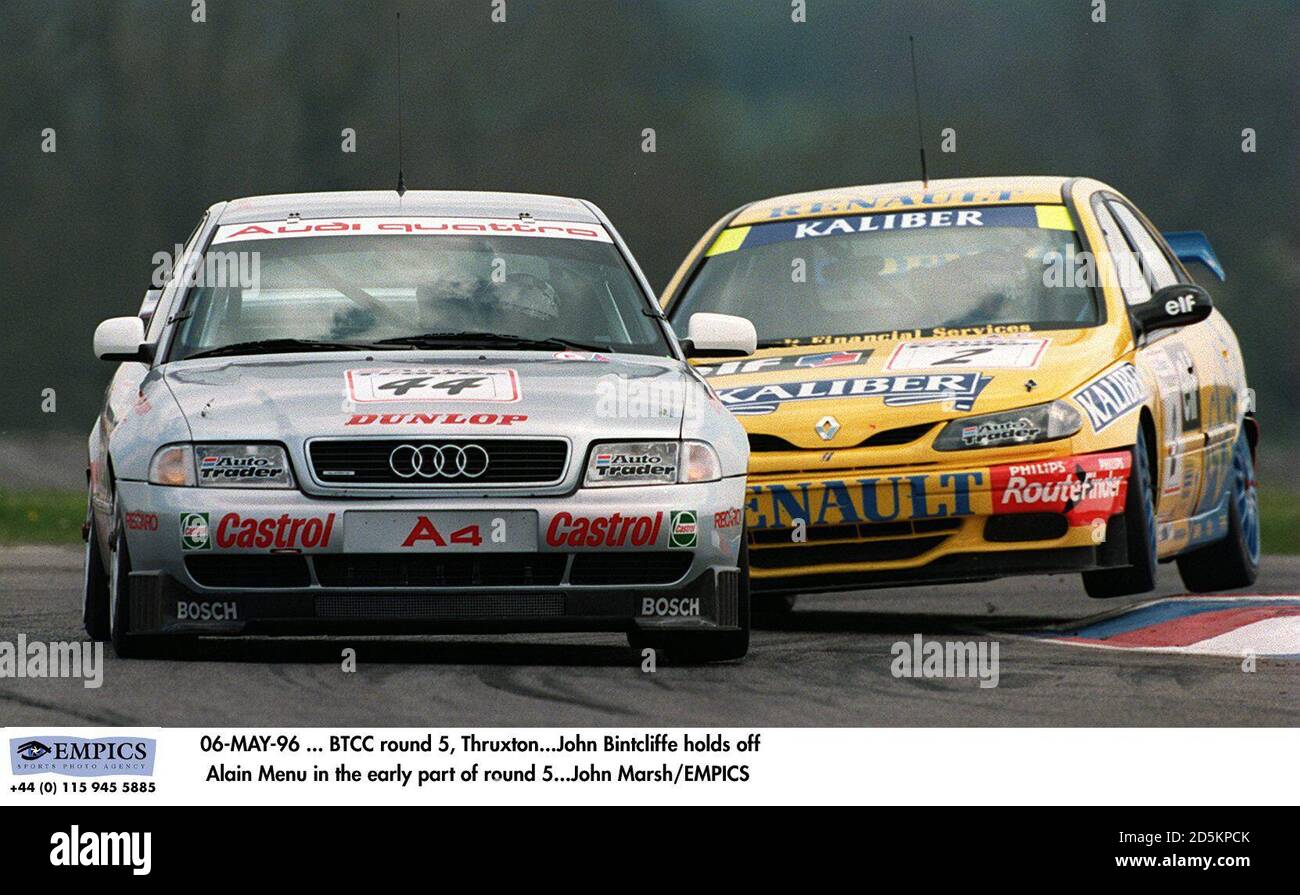 John Bintcliffe holds off Alain Menu in the early part of race Stock ...