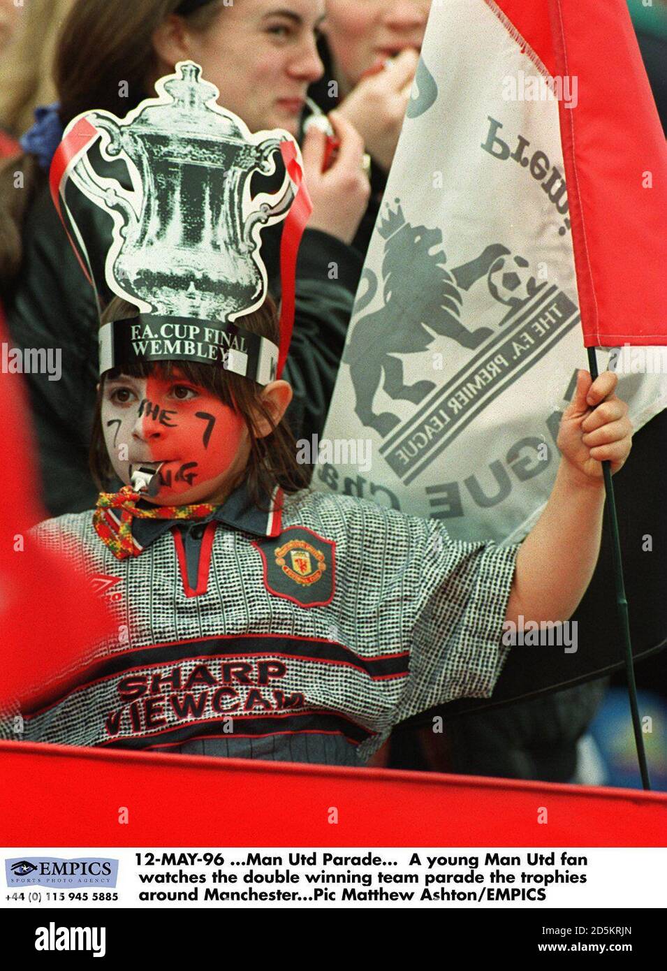 12-MAY-96 ...Manchester United Parade. A young Manchester United fan ...