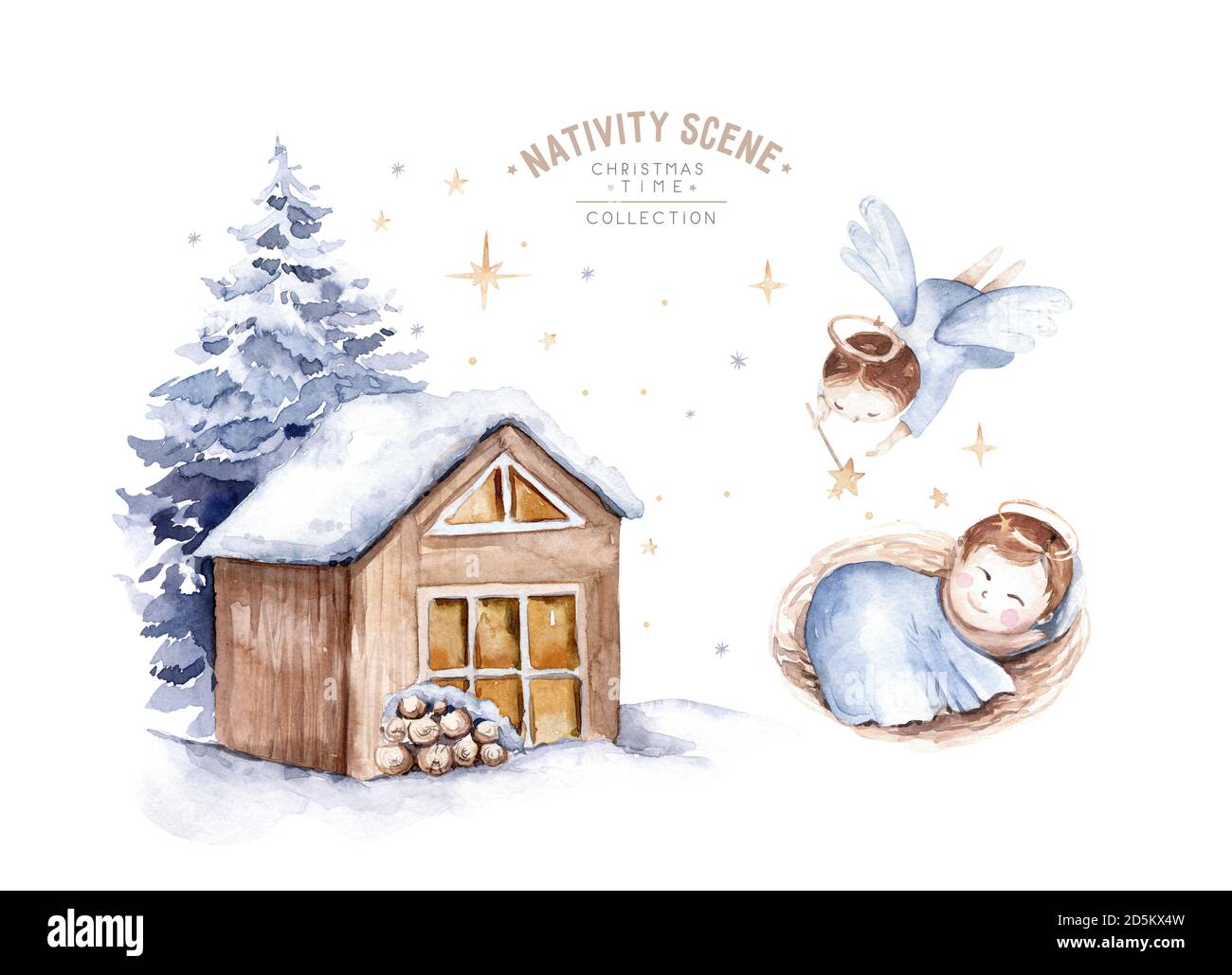 Watercolor Christmas Scenes