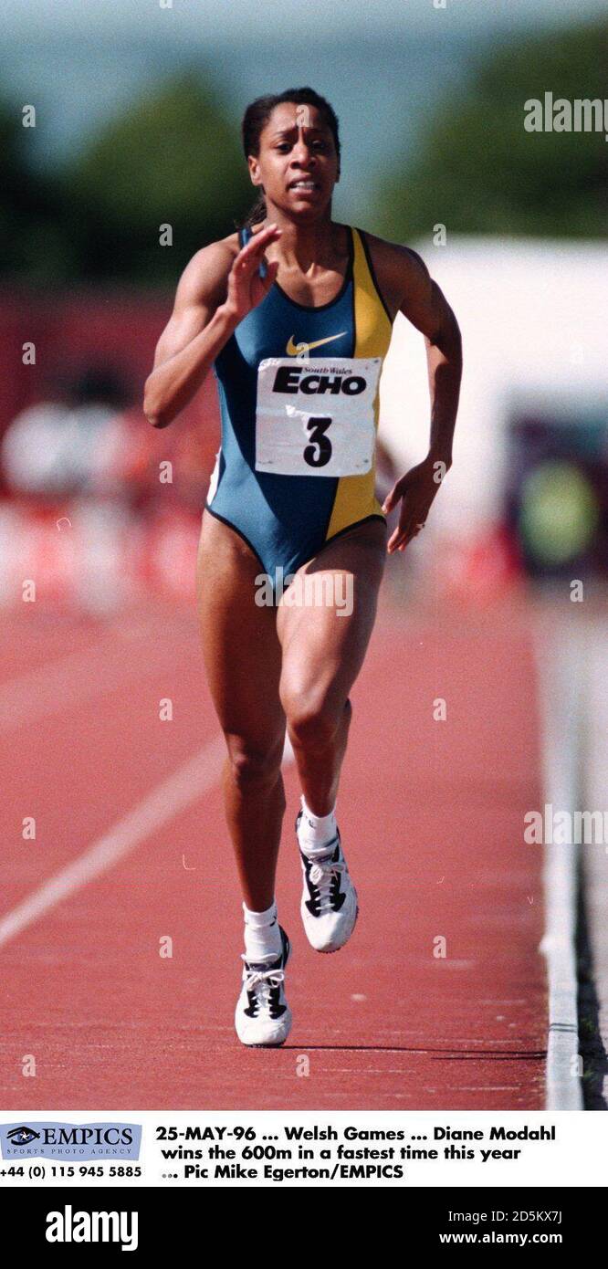 25-MAY-96 ... Welsh Games ... Diane Modahl wins the 600m in a fastest ...