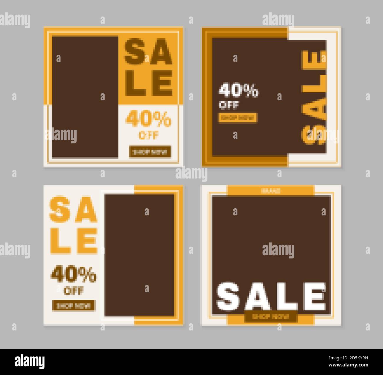 Special sale discount post template set. Promotion square web banner ...