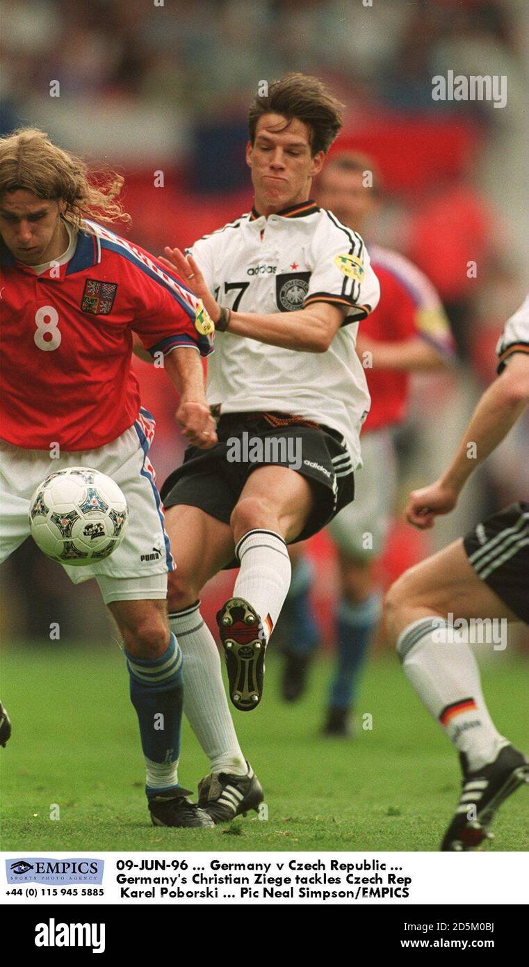 09-JUN-96 ... Germany v Czech Republic ... Germany's Christian Ziege ...