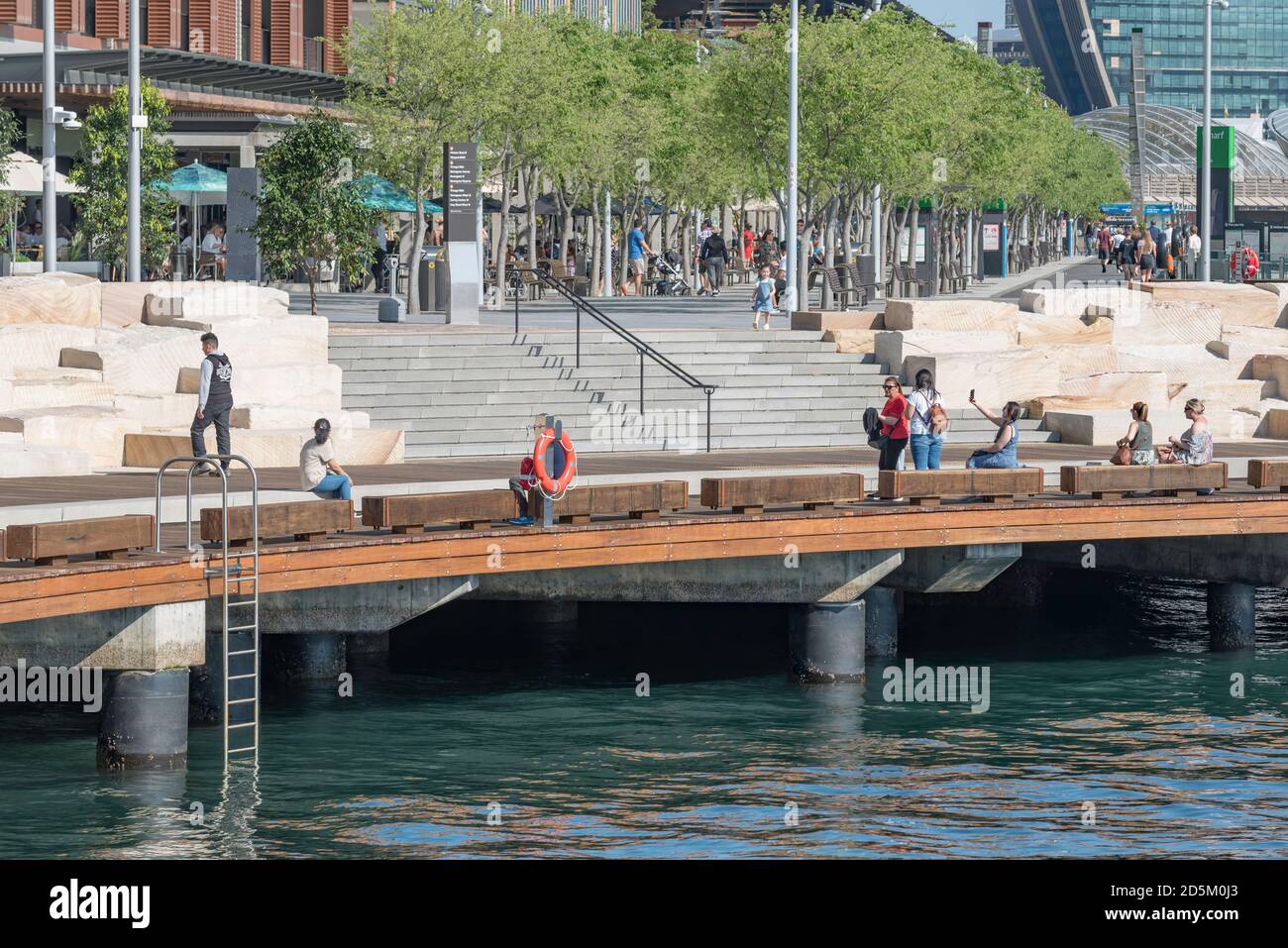 Barangaroo, Sydney, Aust Oct 2020: The newly built Watermans Cove has ...