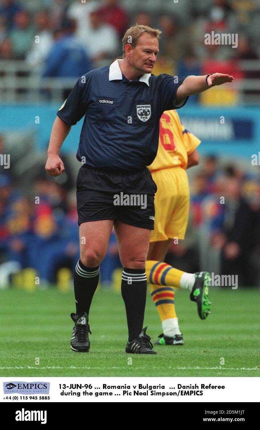 13-JUN-96 ... Romania v Bulgaria ... Danish Referee Peter Mikkelsen ...