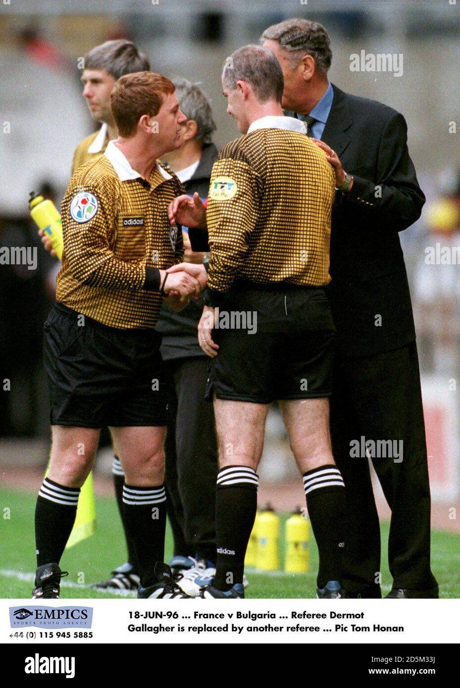 18-JUN-96 ... France v Bulgaria ... Referee Dermot Gallagher is ...