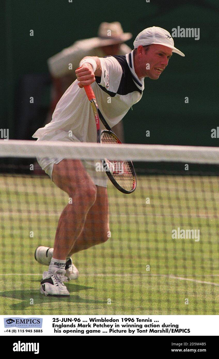25-JUN-96 ... Wimbledon 1996 Tennis ... Englands Mark Petchey in ...