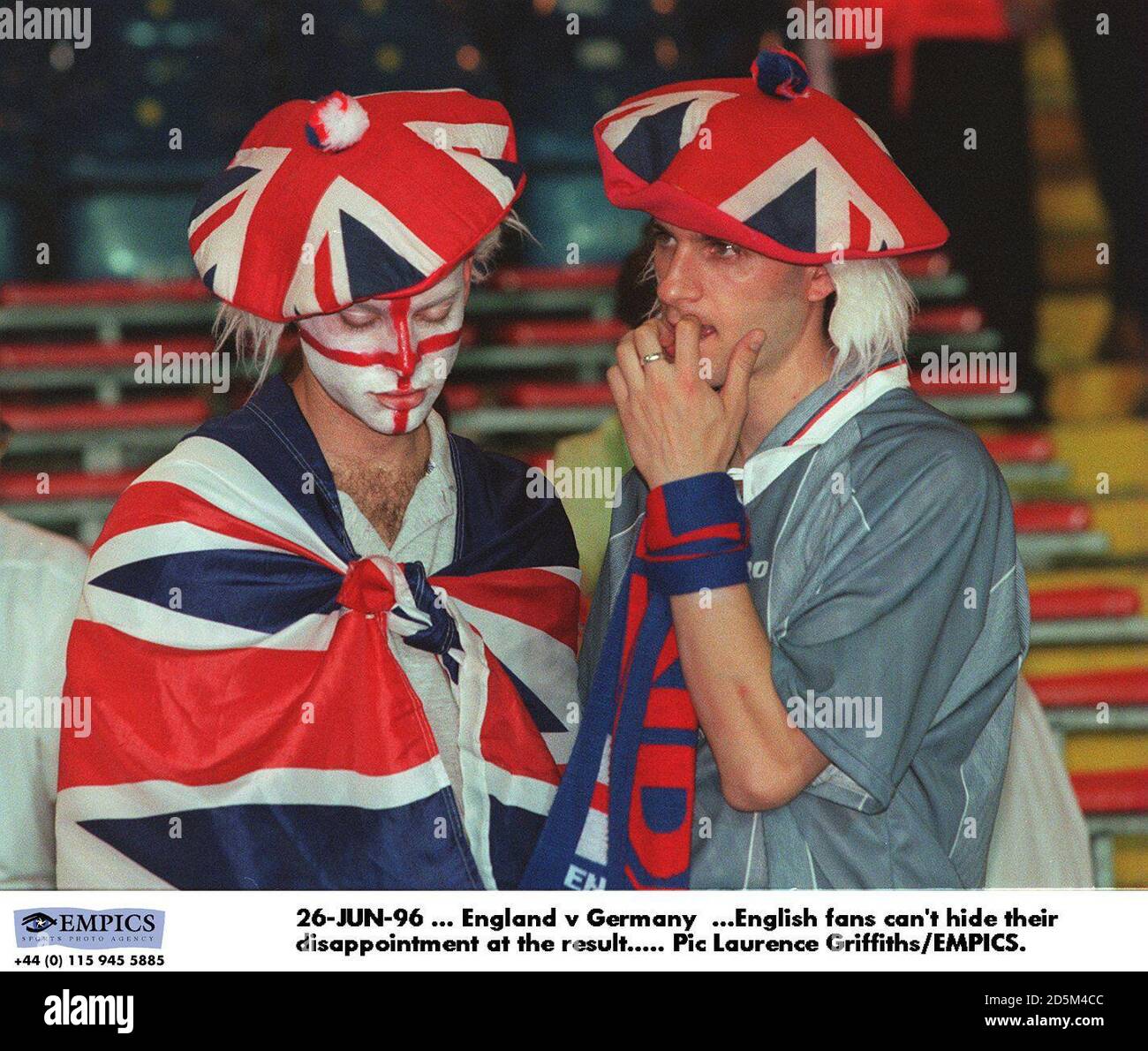 English fans can't hide their disappointment at the result Stock Photo ...