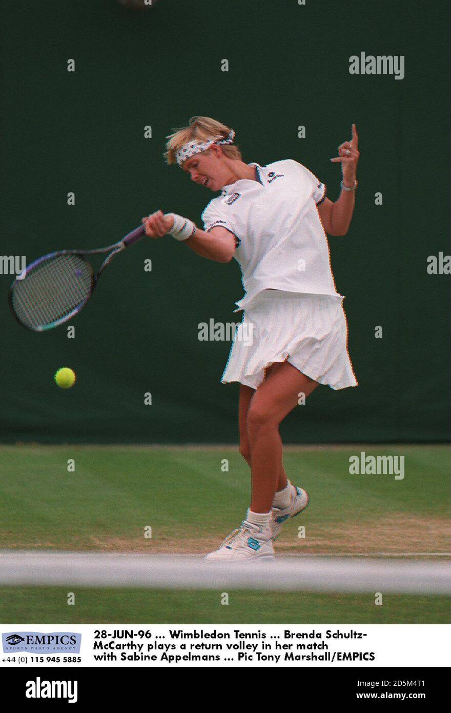 28-JUN-96 ... Wimbledon Tennis ... Brenda Schultz-McCarthy plays a ...