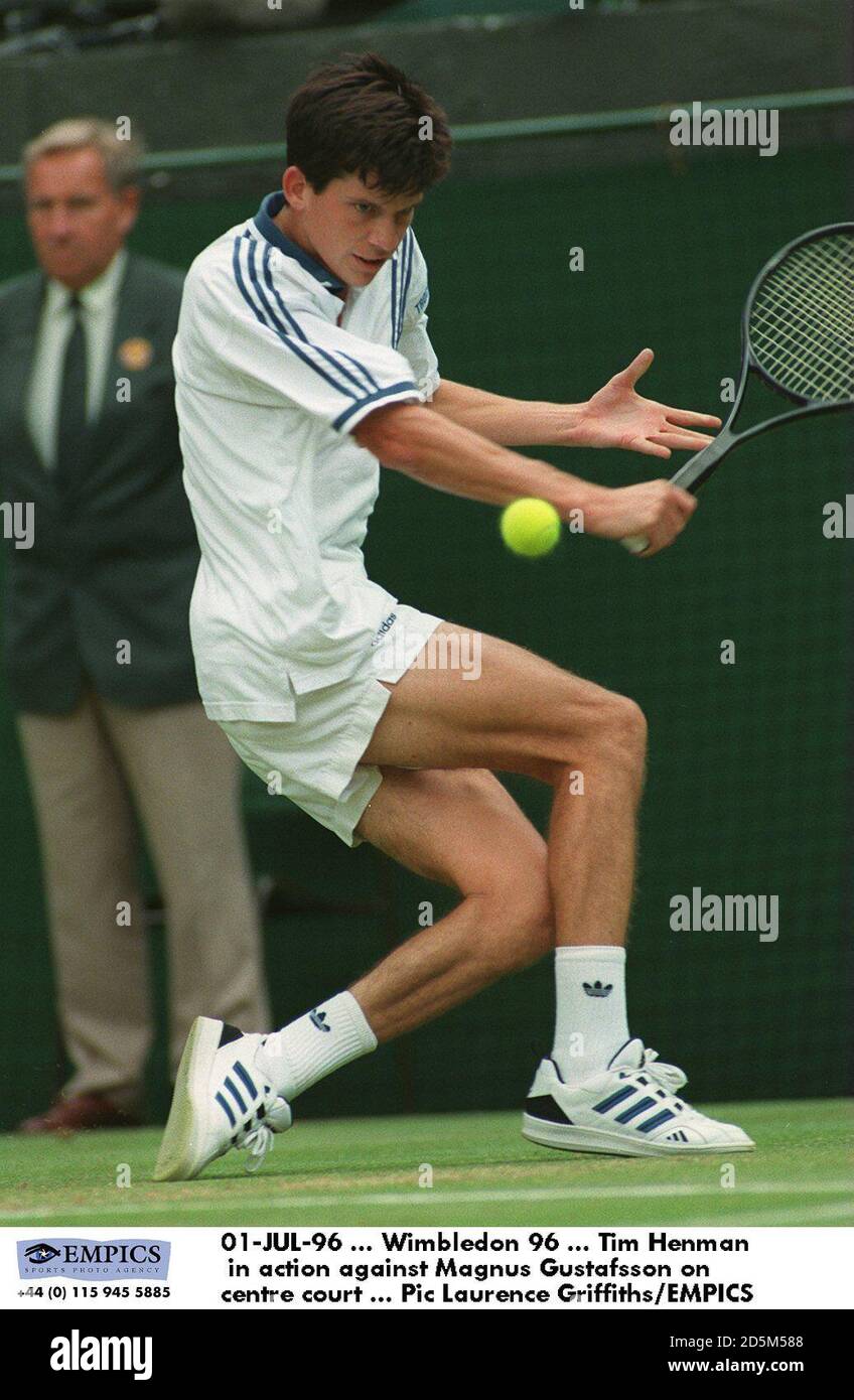 01-JUL-96 ... Wimbledon 96 ... Tim Henman in action against Magnus ...