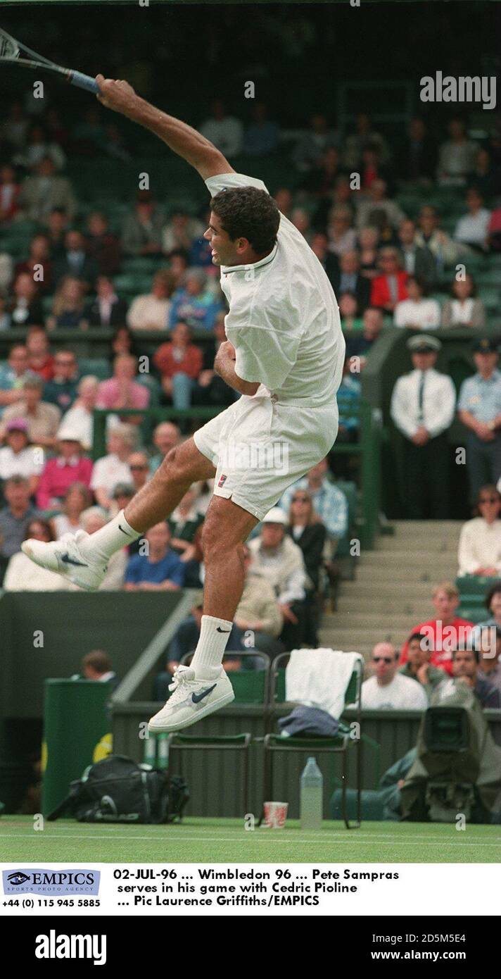 02-JUL-96 ... Wimbledon 96 ... Pete Sampras serves in his game with ...