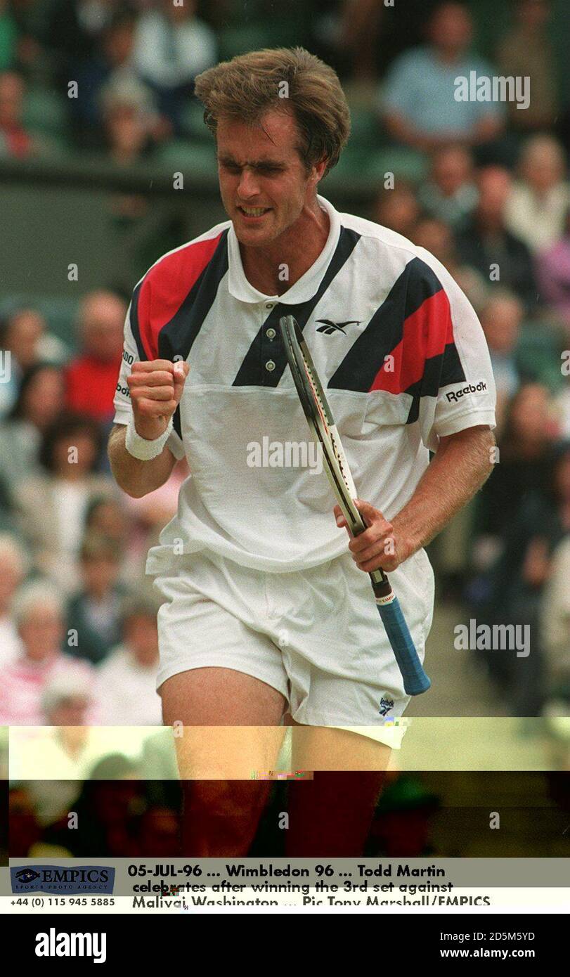05-JUL-96 ... Wimbledon 96 ... Todd Martin celebrates after winning the ...