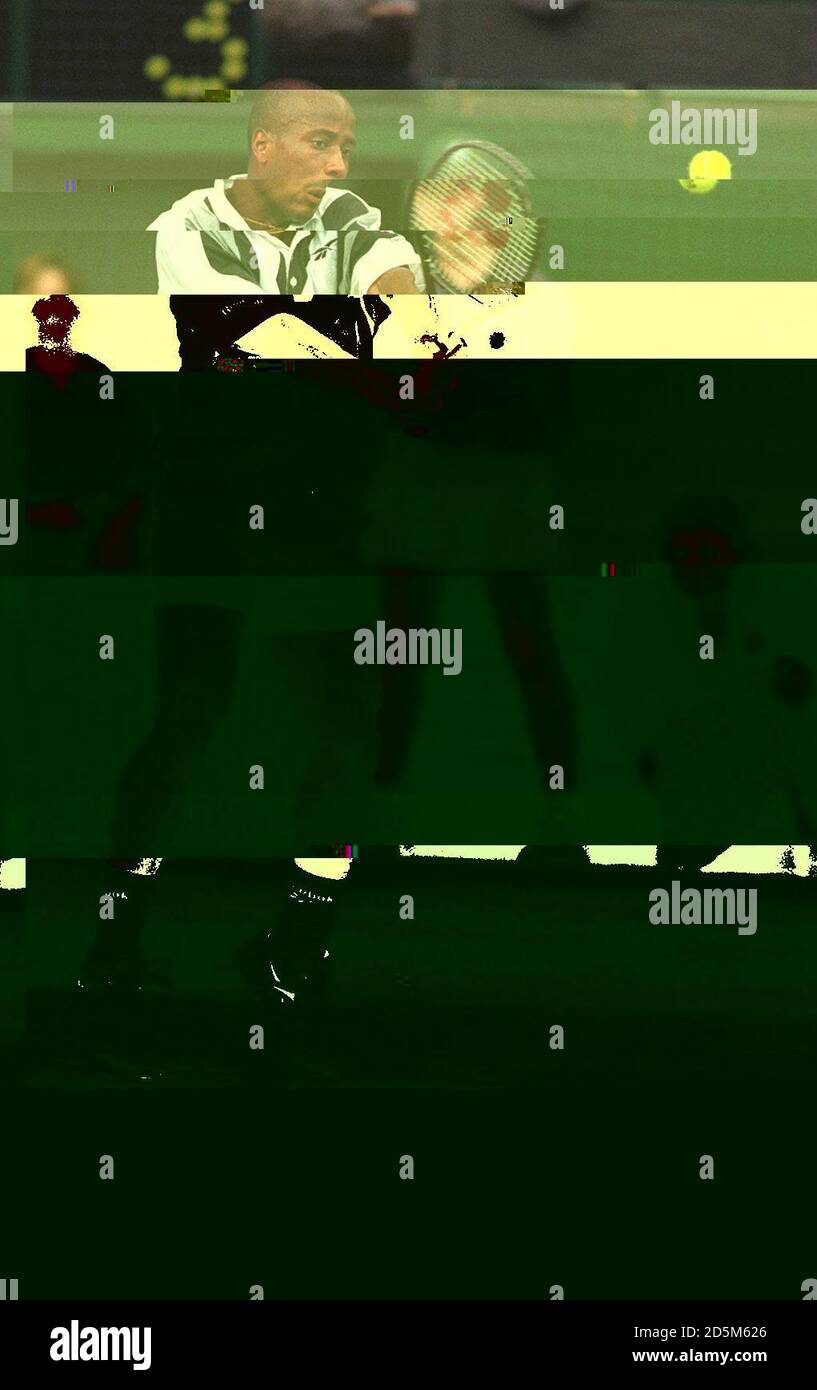 07-JUL-96 ... Wimbledon 96 ... MaliVai Washington return's serve to ...