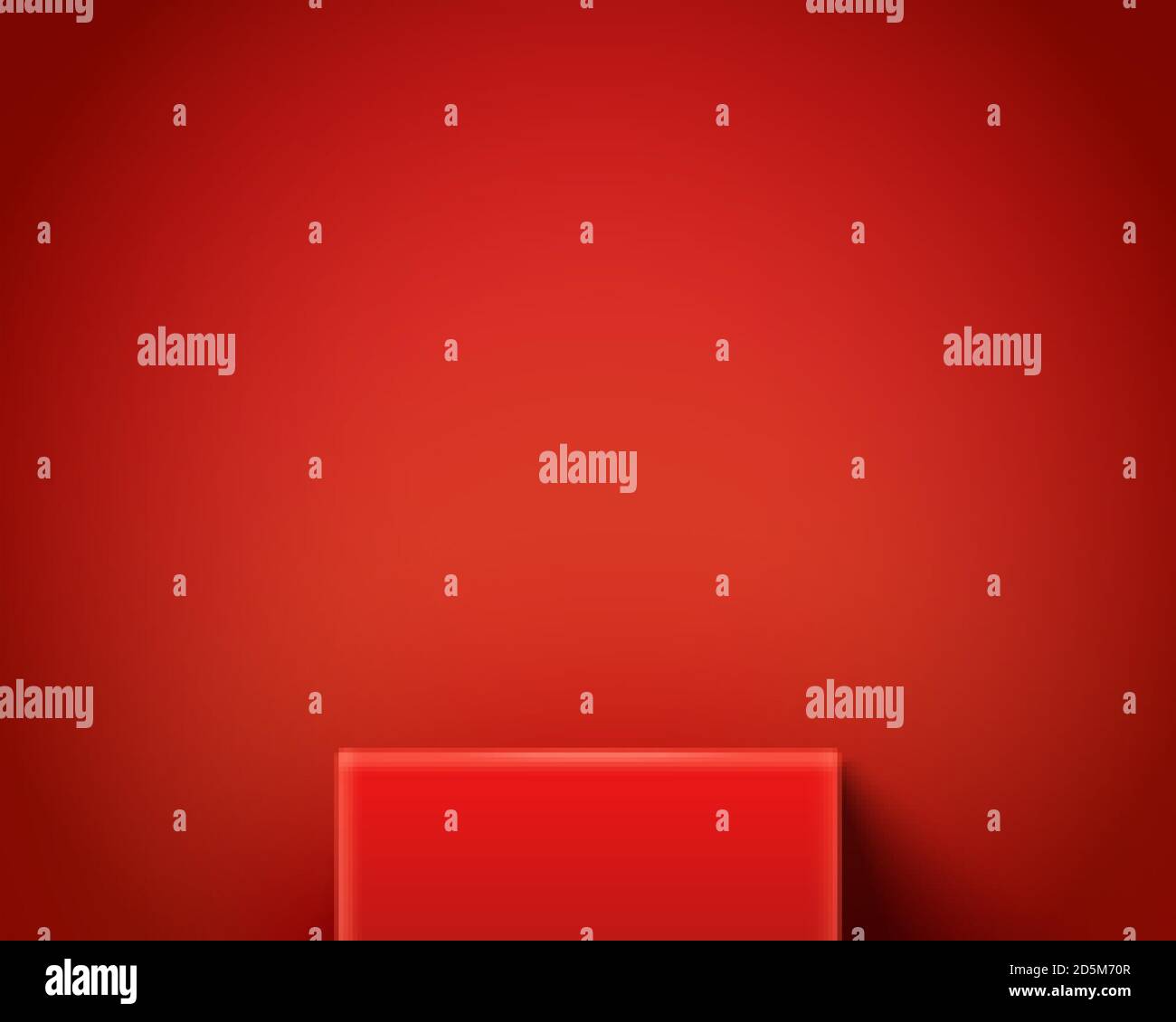 Red minimalism background with podium for product displaying in 3d ...