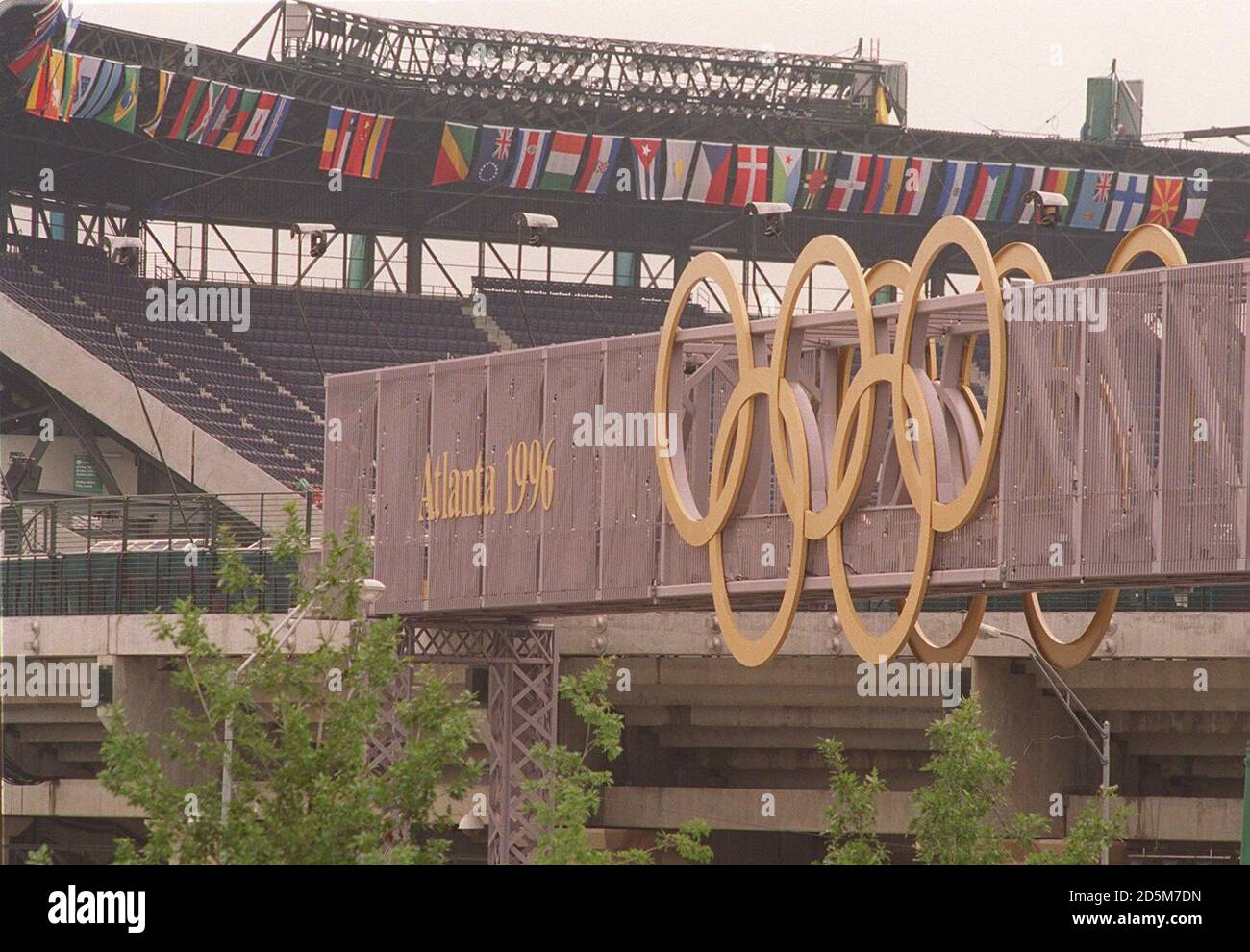 15-JULY-96 ... Olympic Preview. Olympic rings at the enterance to the ...