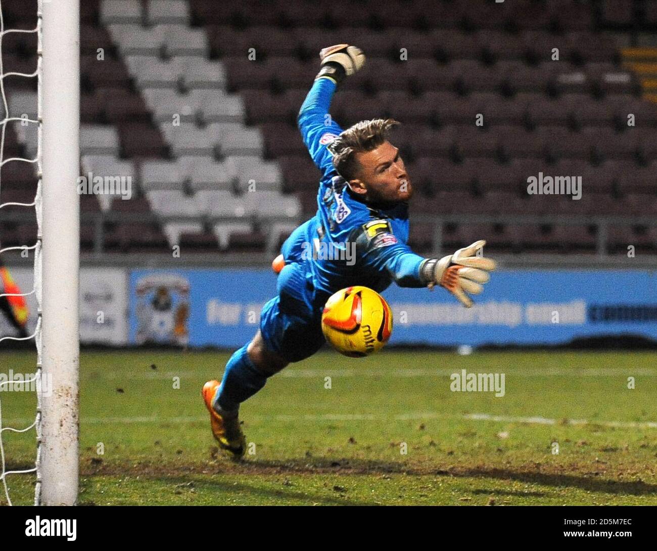 Coventry City's Carl Baker (out of picture) scores the equalising goal ...