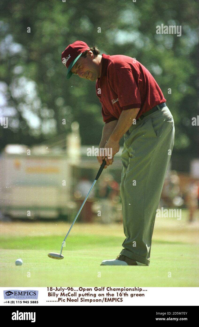 18-July-96. Open Golf Championship. Billy McColl putting on the 16'th ...