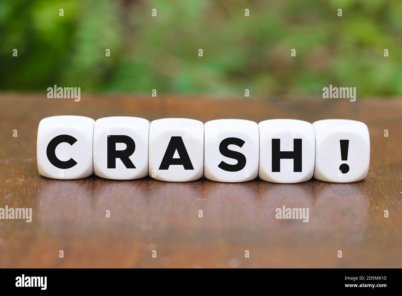 Crash dice concept word on Green Background Stock Photo - Alamy