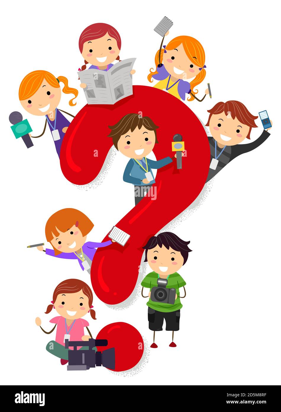 News reporter and children Cut Out Stock Images & Pictures - Alamy