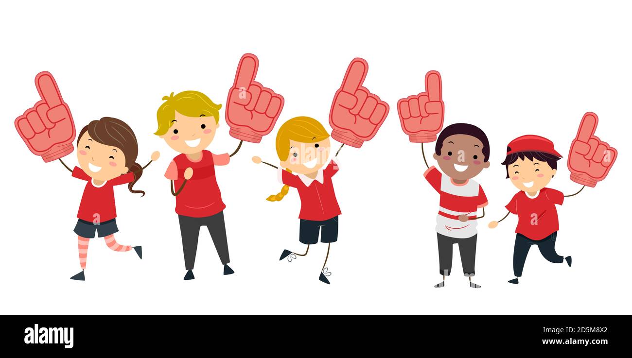 Cheering Kids Cartoon