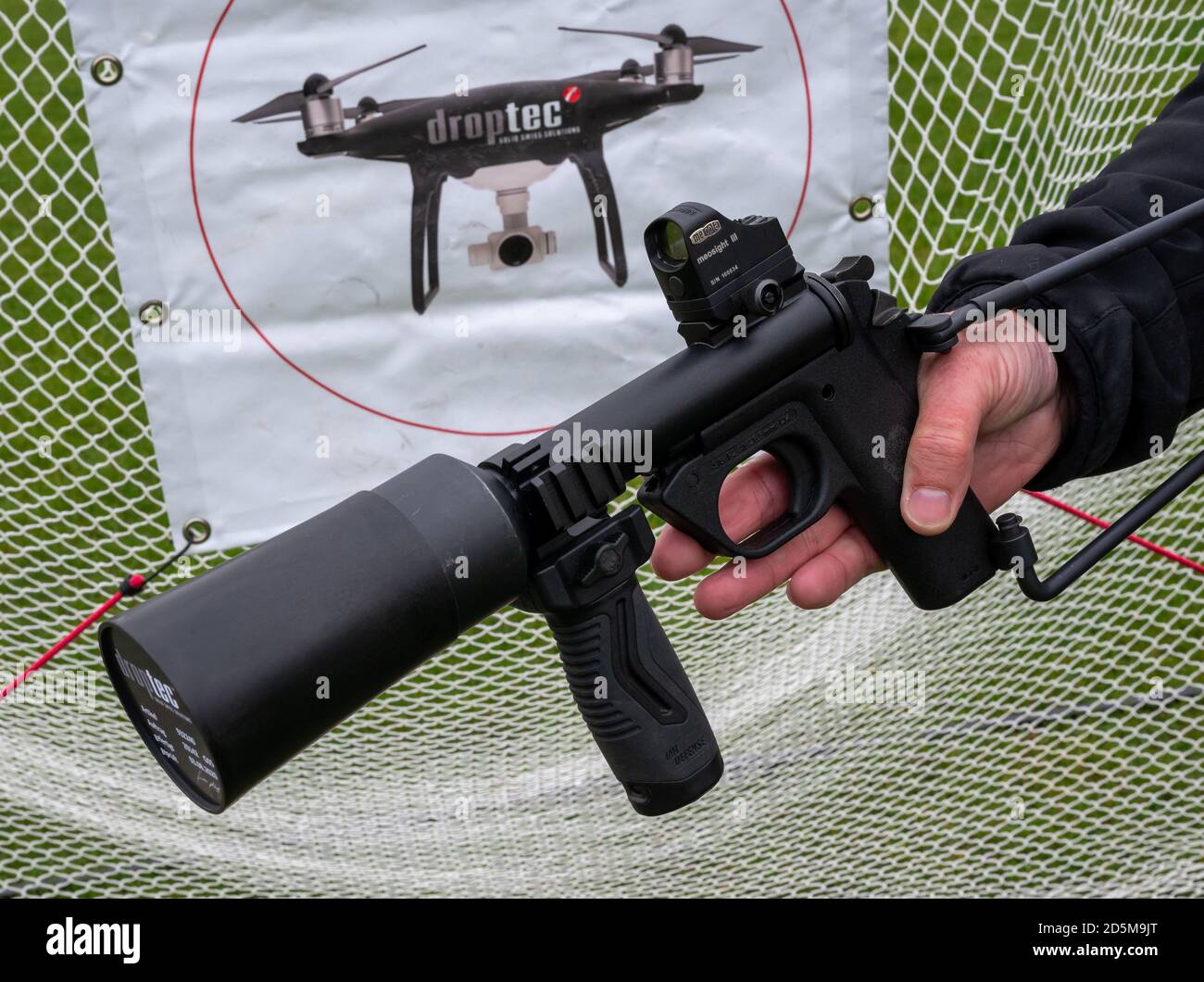 Munich, Germany. 14th Oct, 2020. A special weapon of a mobile drone ...