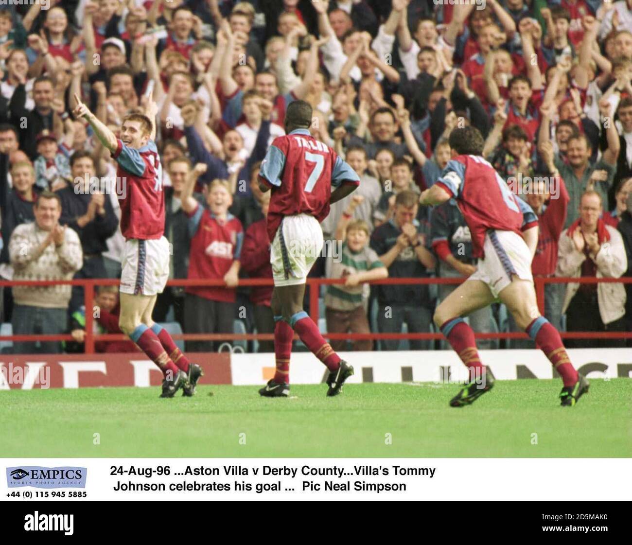 24-Aug-96 ...Aston Villa v Derby County. Villa's Tommy Johnson ...